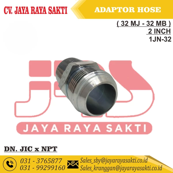 Jual ADAPTOR DOUBLE NEPEL SELANG HIDROLIK DRAT MALE JIC 2 INCH x NPT 2 INCH 32 MJ - 32 MB ...